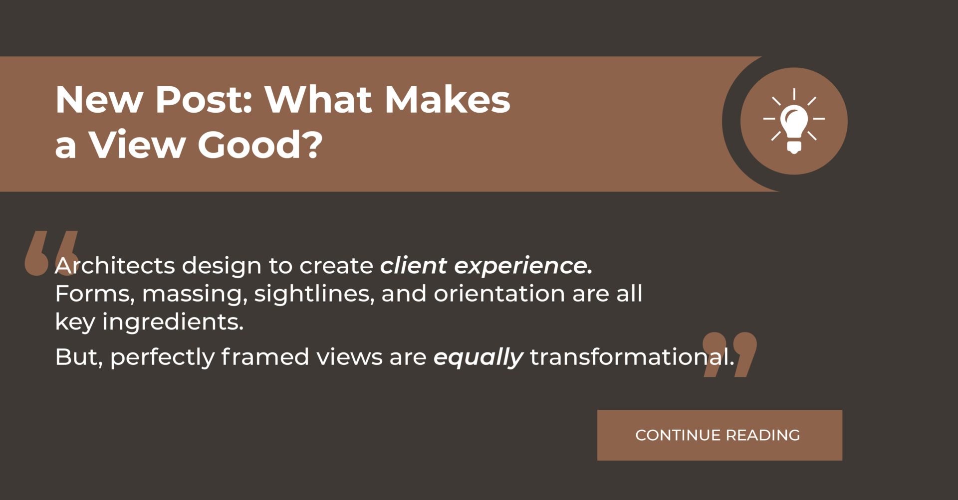 Defining Good Views Through Fenestration